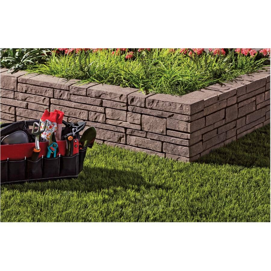 PERMACON 4" x 5-3/4" x 16" Townsend Earth Blend Retaining Wall Stone ...