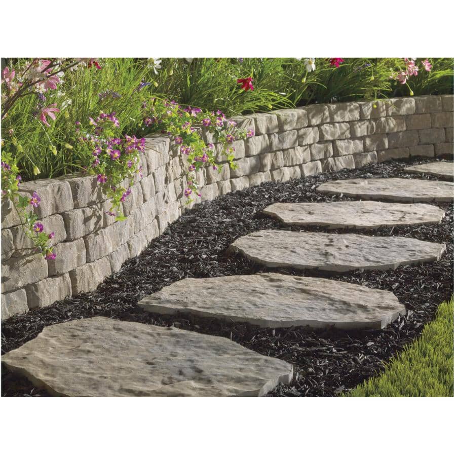 PERMACON 3" x 5" x 9" Beige and Black Mini Beltis Retaining Wall Stone ...