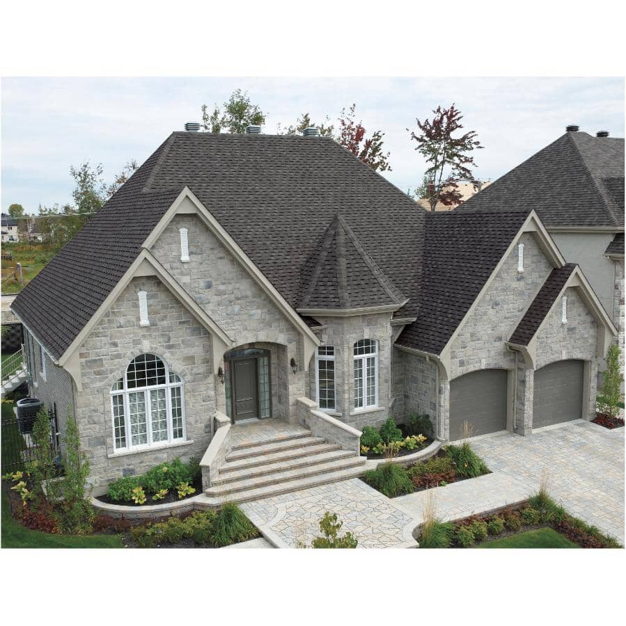 BUILDING PRODUCTS OF CANADA Mystique Slate Grey Fibreglass Shingles ...