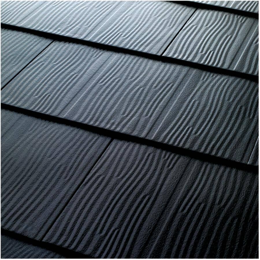 VICWEST 50 sq. ft. 28 Gauge Summerside WeatherXL Black Metal Shingles ...
