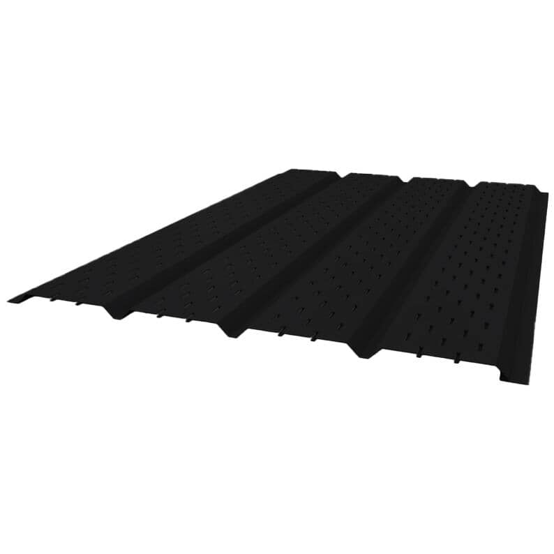 MITTEN 16" Black 4 Panel Vented Aluminum Soffit | Home Hardware