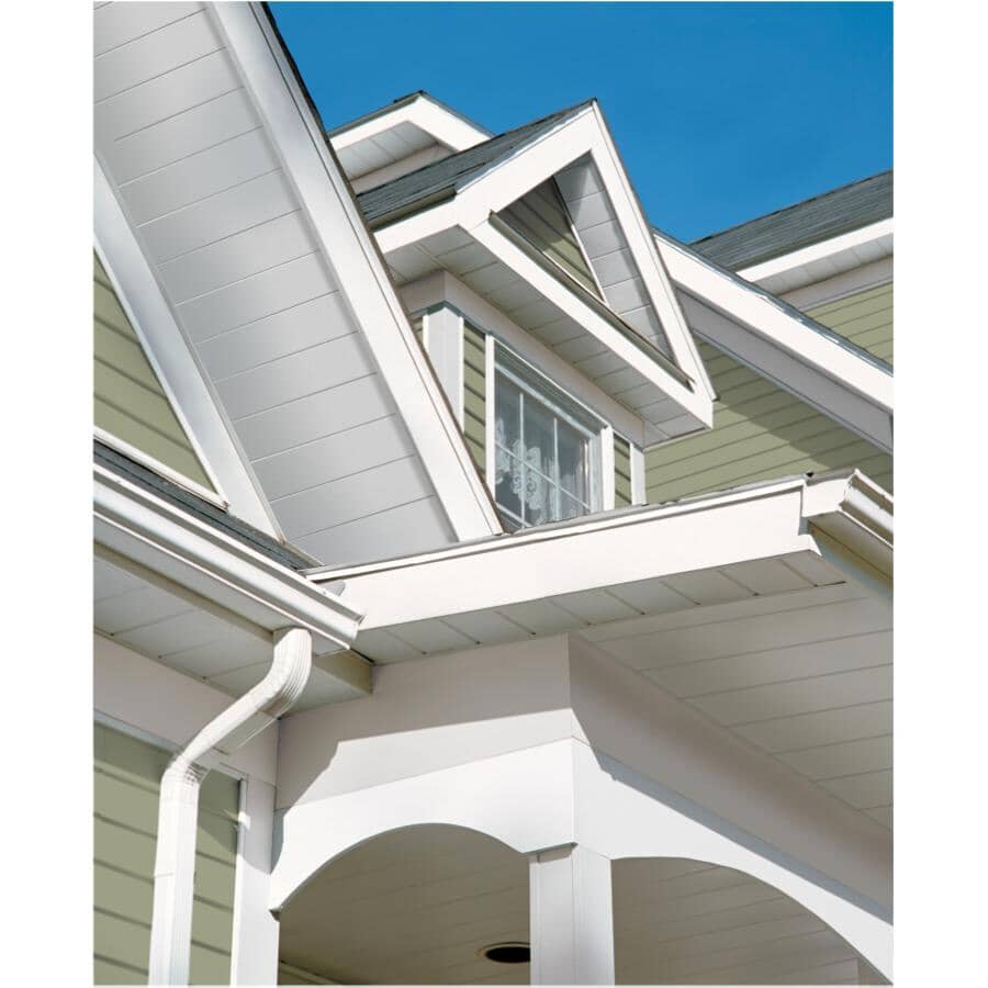 KAYCAN 1" x 6" x 9'10" Semi Gloss White Ribbed Aluminum Fascia | Home ...