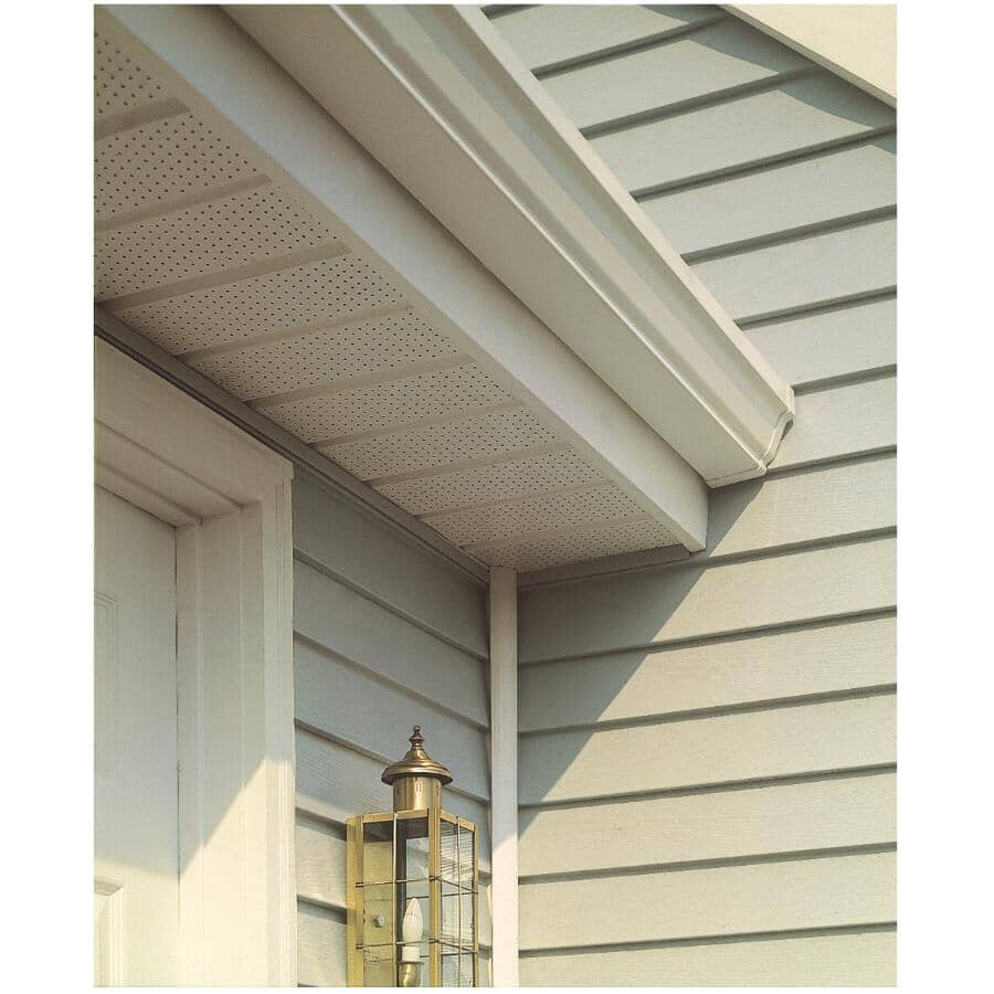 KAYCAN 16" x 12' White Semi Gloss SP100V Vented Aluminum Soffit | Home ...