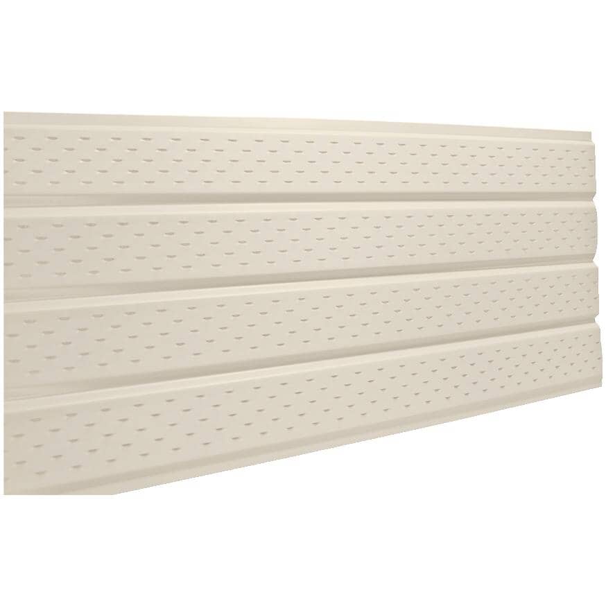GENTEK 16" x 12' Cashmere 4 Panel Vented Aluminum Soffit | Home Hardware