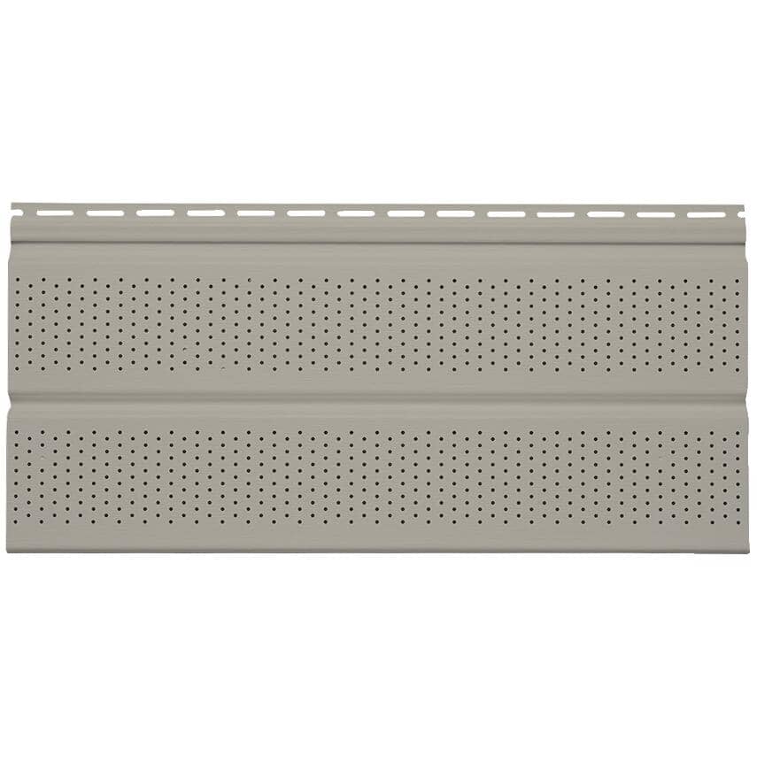 Gentek 10"x12' Linen 2 Panel Vented Vinyl Soffit | Home Hardware