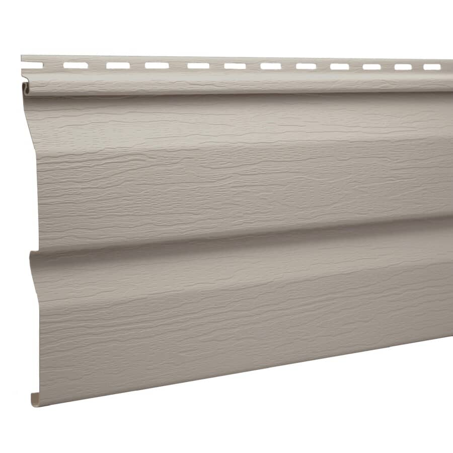 Parement en vinyle Sierra double 4,5 po, argile Kaycan | Home Hardware