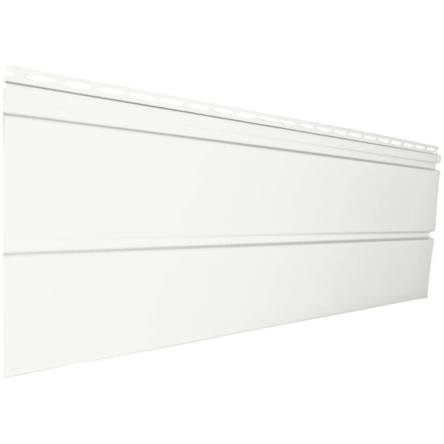 GENTEK 10" Double 5" White Vertical Vinyl Siding | Home Hardware