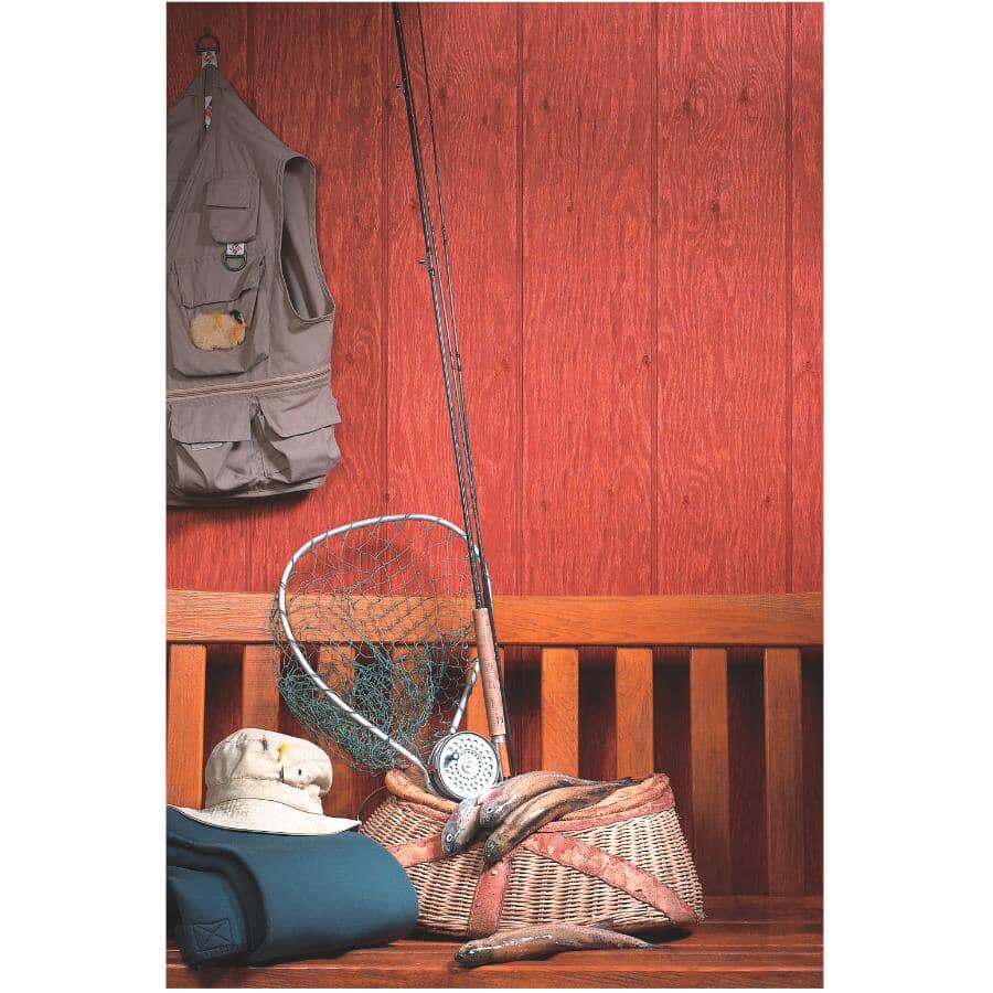 CANWEL 9.5mm x 4' x 8' Redwood Chalet Panel Siding | Home Hardware