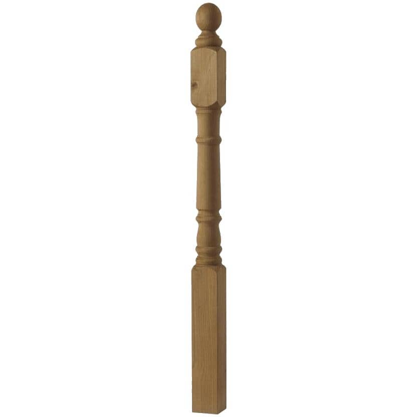 4" x 4" x 54" Brown Colonial Pressure Treated Deck Post, with Ball Top ...