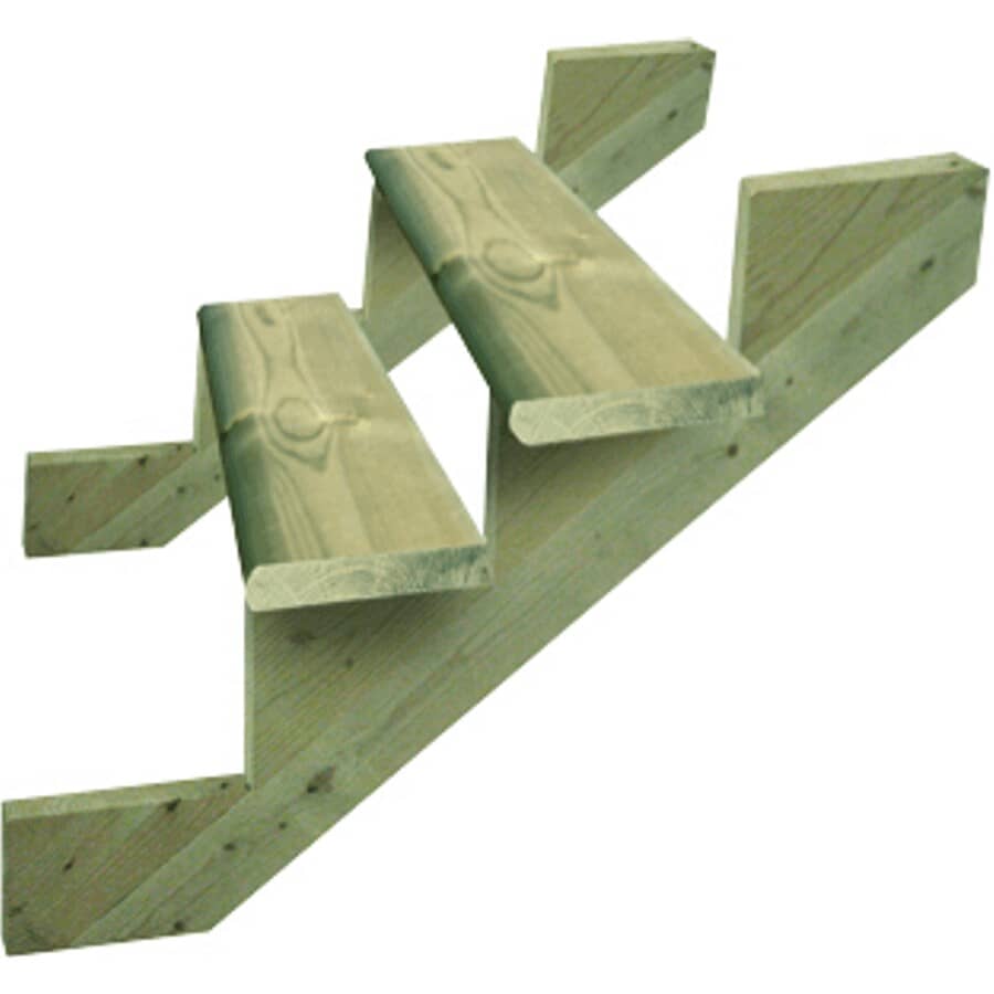 2" x 10" x 36" ACQ/CA Pressure Treated Bullnose Stair Tread | Home Hardware