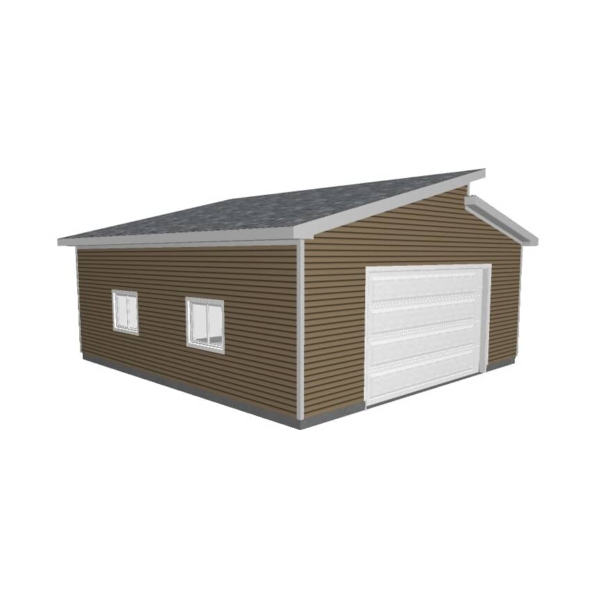 PROJECT PACKAGES 28' x 30' x 10' 2 Car 1 Door Garage Package with Dual ...