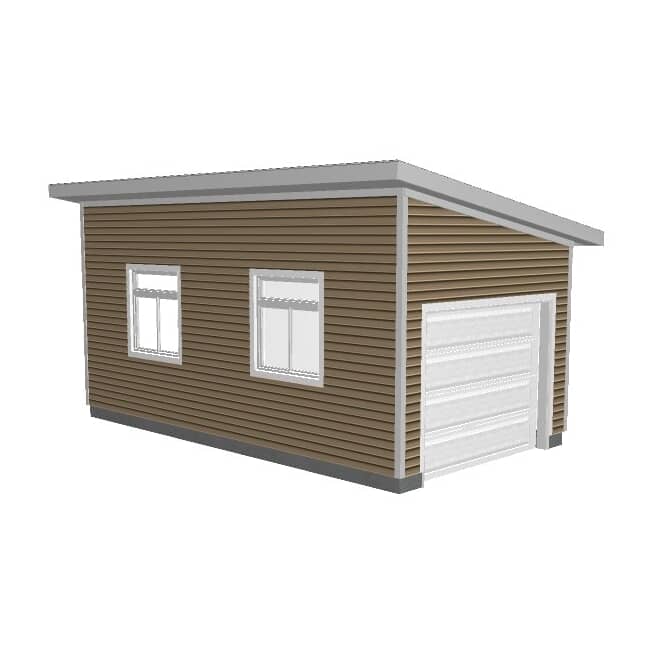 PROJECT PACKAGES 12' x 20' x 8' 1 Car 1 Door Garage Package with Mono ...