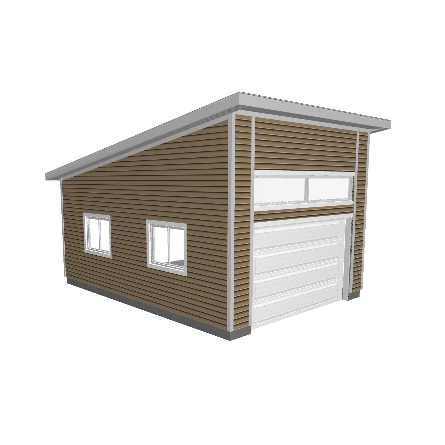 PROJECT PACKAGES 16' x 22' x 8' 1 Car 1 Door Garage Package with Mono ...
