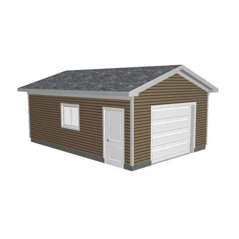 PROJECT PACKAGES 16' x 24' x 8' 1 Car 1 Door Garage Package | Home Hardware