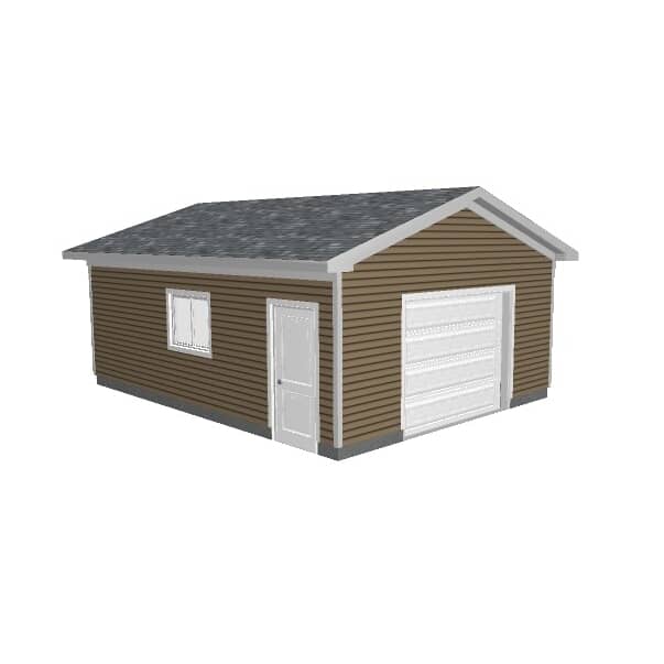 PROJECT PACKAGES 18' x 24' Standard Single Car Garage Package with ...
