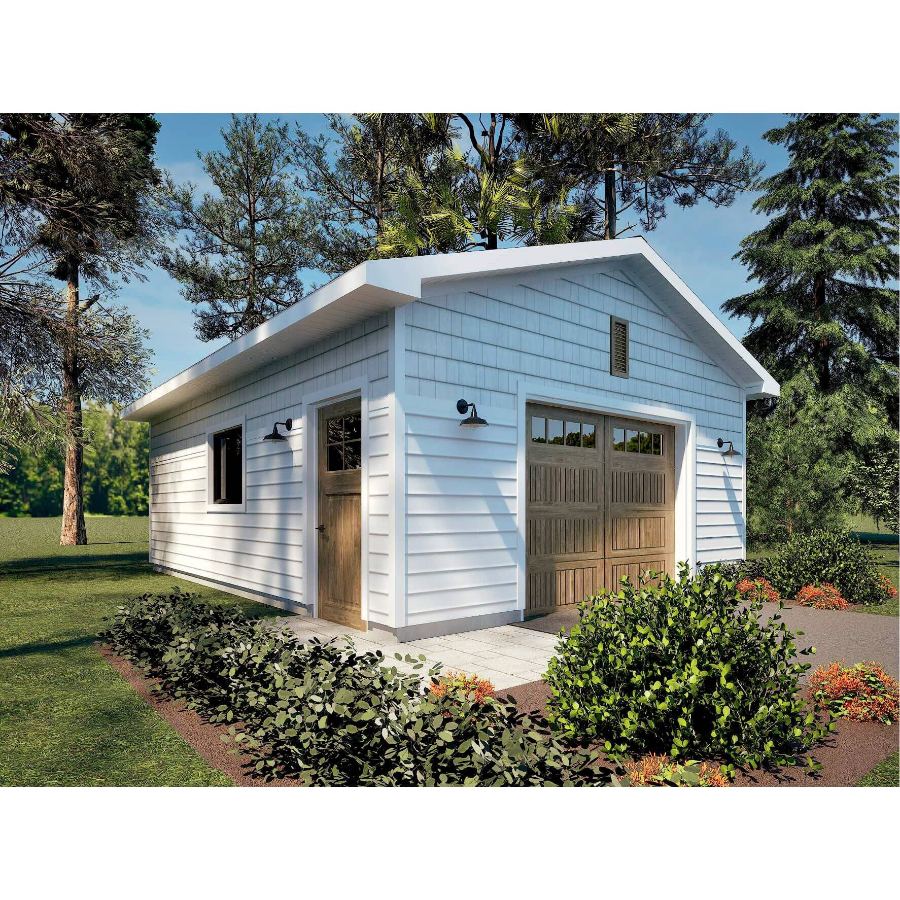 PROJECT PACKAGES 18' x 24' Standard Single Car Garage Package with ...