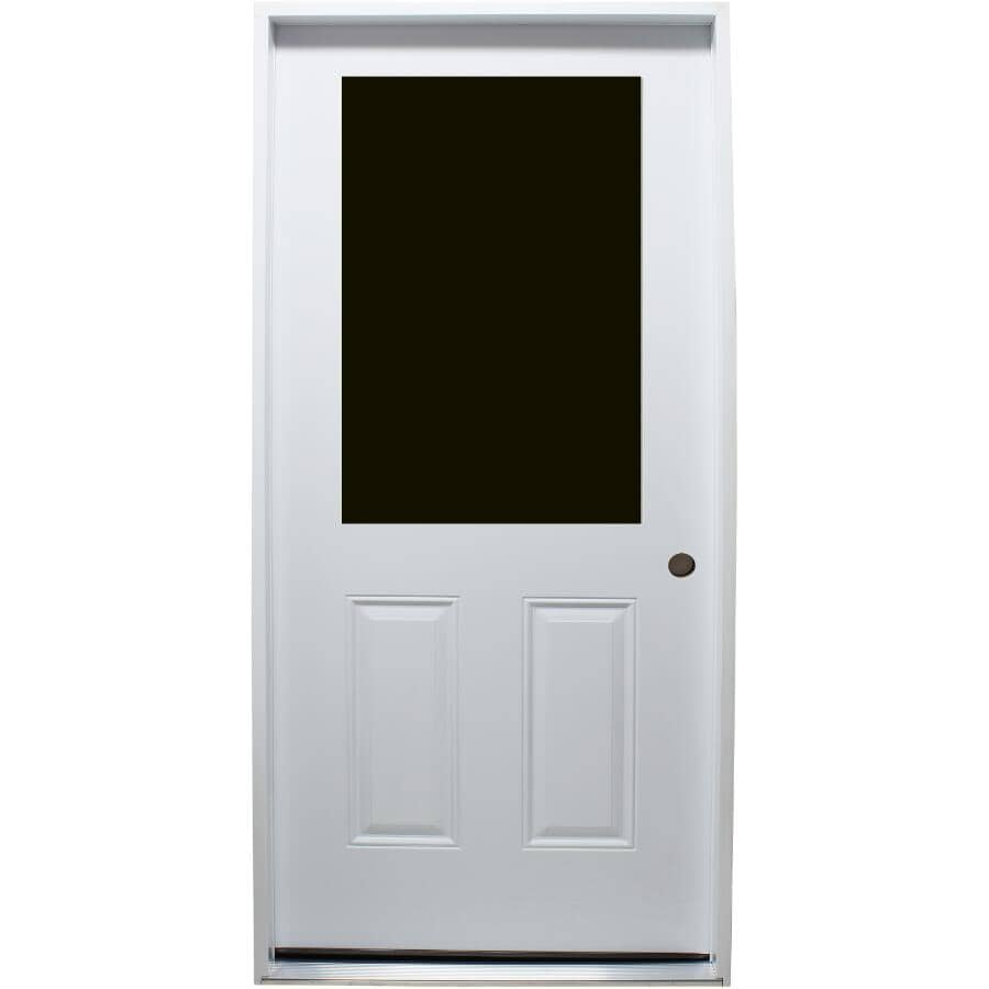 DOORSMITH 34" x 80" Polytech Pre-Finished Value Series Left Hand Steel ...