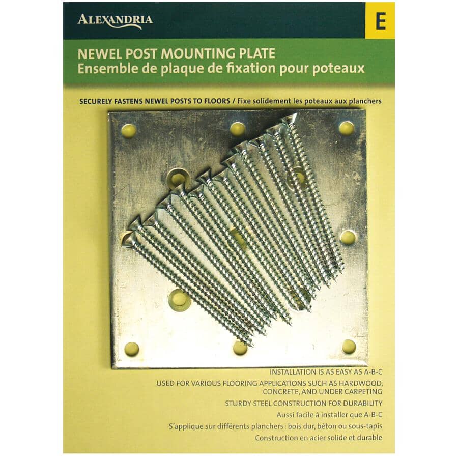 ALEXANDRIA MOULDING Newel Post Mounting Plate | Home Hardware