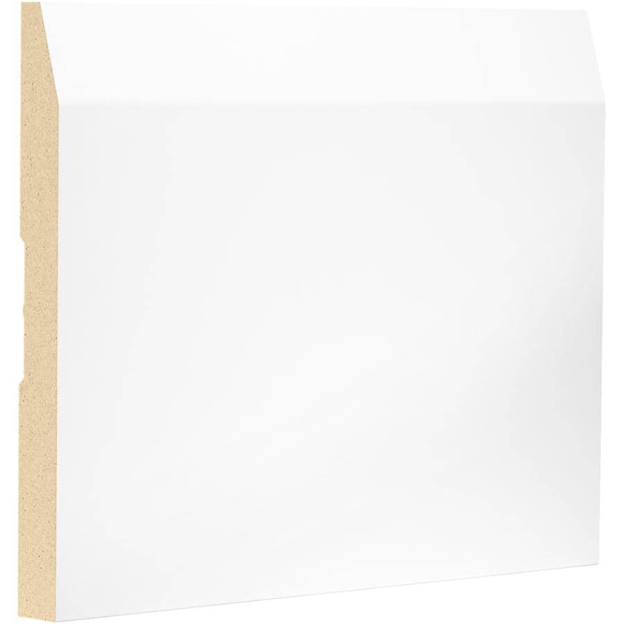 METRIE 1/2" x 4-3/4" x 8' Primed MDF Bevel Baseboard Moulding | Home ...