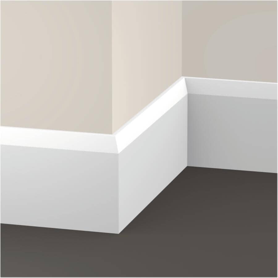 METRIE 1/2" x 4-3/4" x 8' Primed MDF Bevel Baseboard Moulding | Home ...