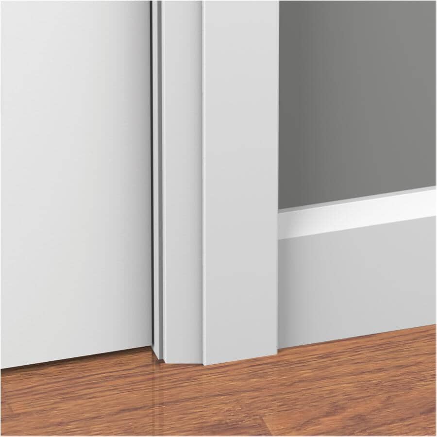 METRIE 1/2" x 4-3/4" Primed MDF Bevel Baseboard Moulding | Home Hardware