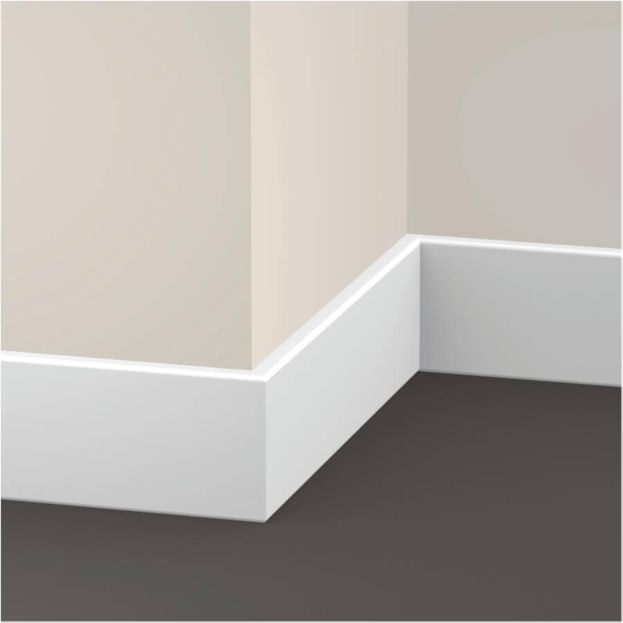 METRIE 1/2" x 3-1/4" Medium Density Fibreboard Primed Light Baseboard ...