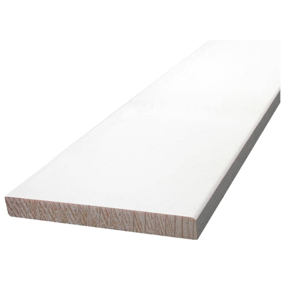 ALEXANDRIA MOULDING 7/16" x 3-1/4" Finger Jointed Pine Primed Eased Two ...