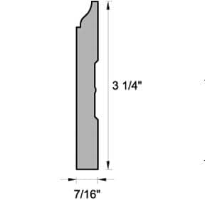 METRIE 7/16" x 3-3/4" Hemlock Colonial Baseboard Moulding, by Linear ...