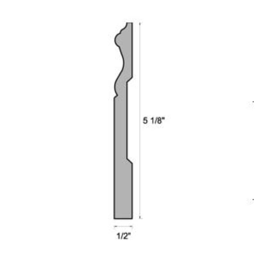 METRIE 1/2" x 5-1/8" Medium Density Fibreboard Primed Colonial ...