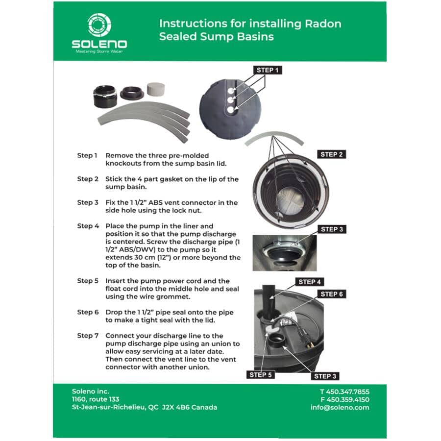 SOLENO Gasket Kit for Sump Locking Lid | Home Hardware