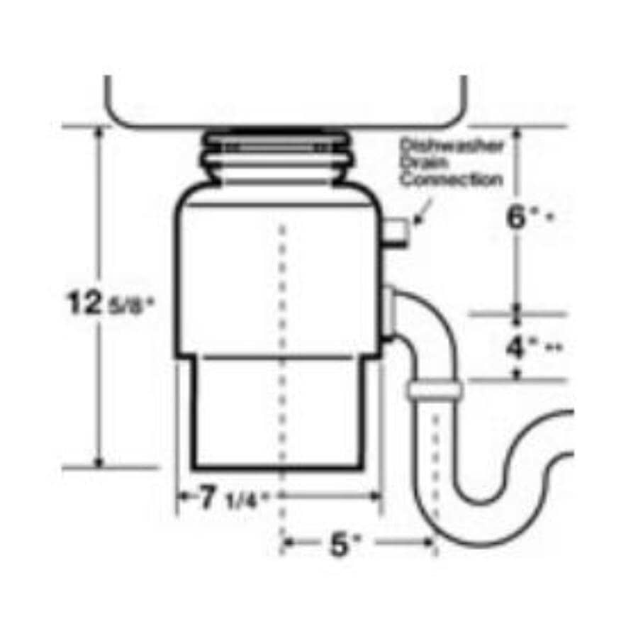 INSINKERATOR 3/4 HP Badger 444 Continuous Feed Food Waste Disposer ...