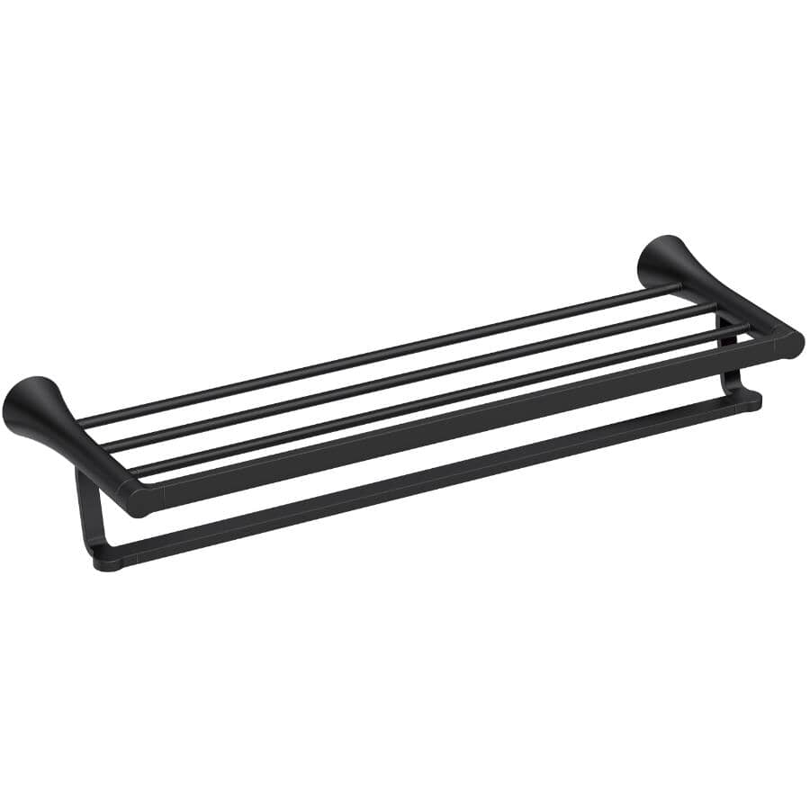 MOEN 26" Mikah Hotel Style Towel Bar with Shelf | Home Hardware