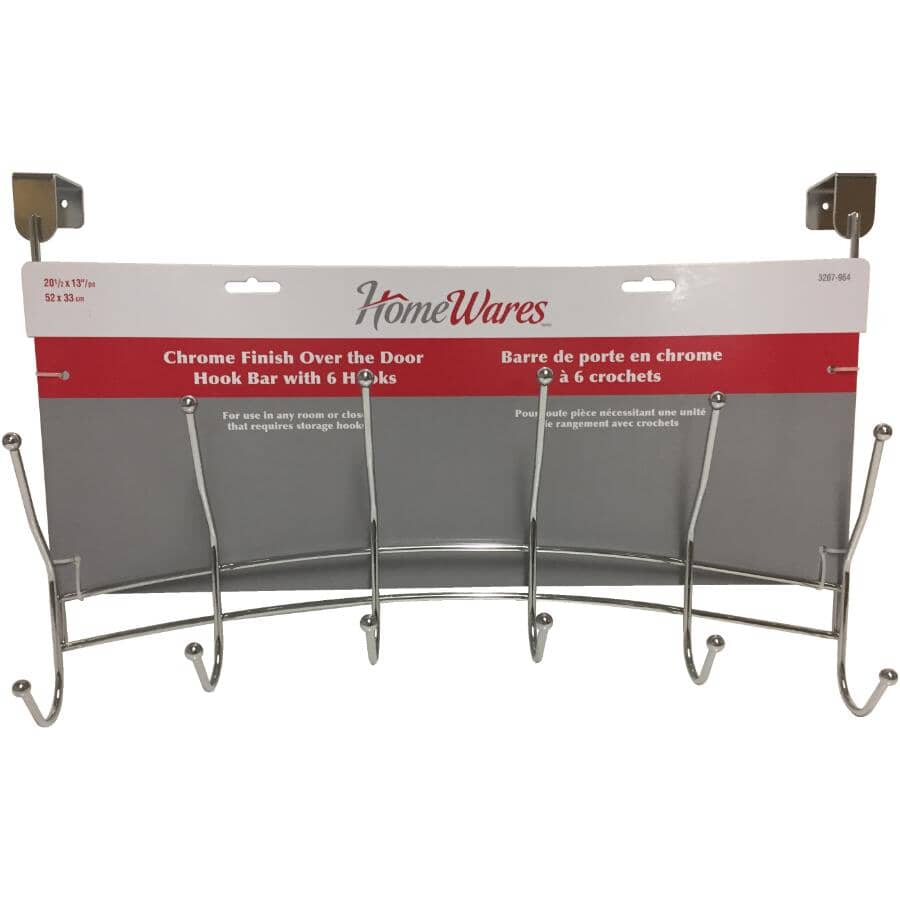 Homewares 12 Hook Chrome Over The Door Hanger | Home Hardware