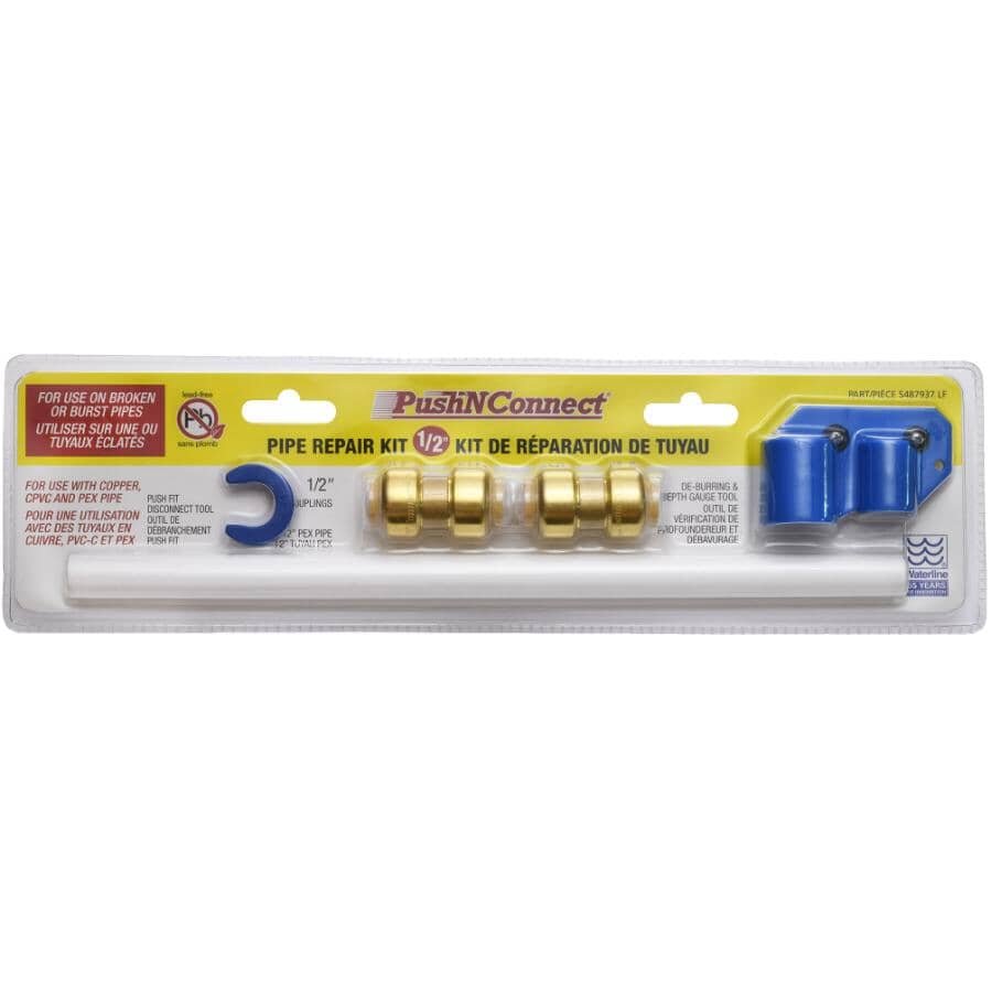 WATERLINE PRODUCTS 1/2" Push 'N' Connect Pipe Repair Kit | Home Hardware
