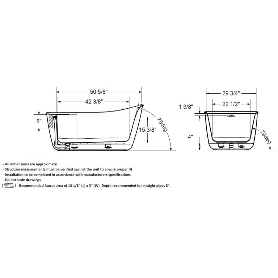 MAAX 58" x 32" Davis 2 Piece Freestanding Acrylx Tub | Home Hardware