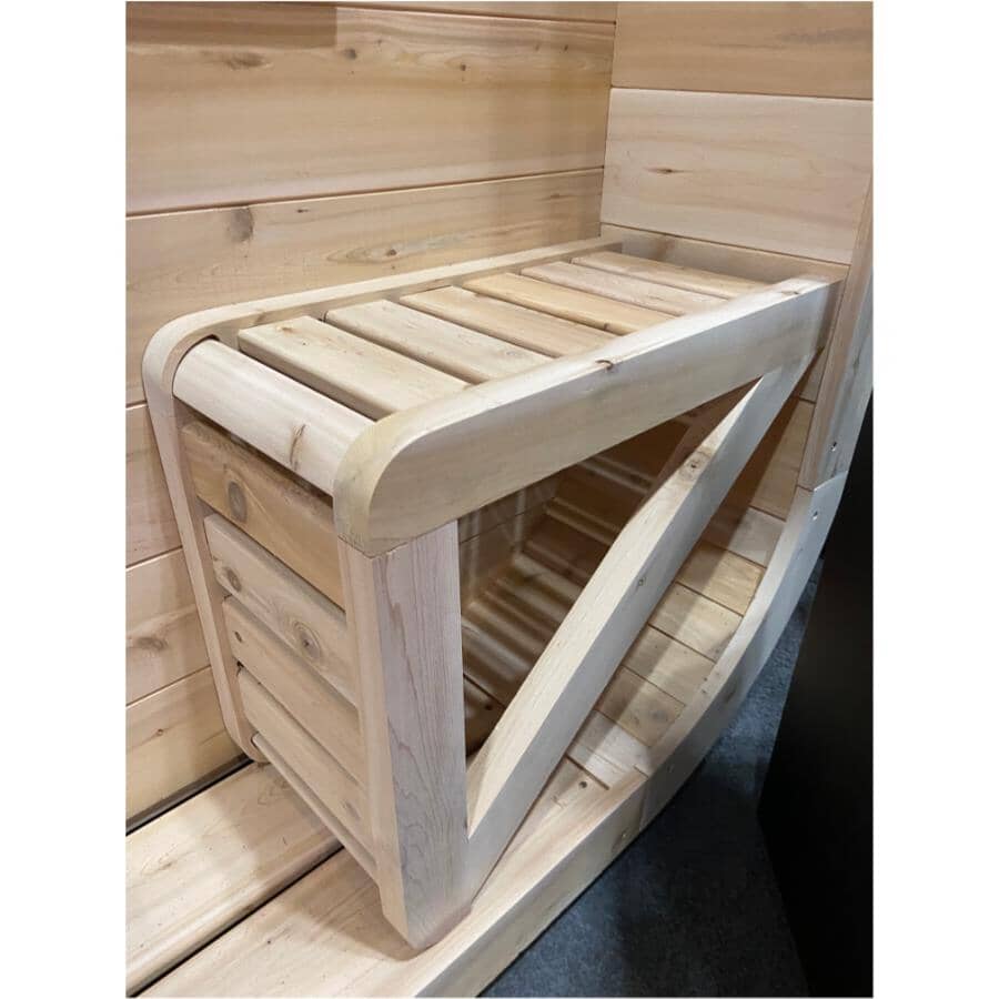 SAWMILL STRUCTURES BoxSauna™ Outdoor Electric Sauna with 2' Covered ...