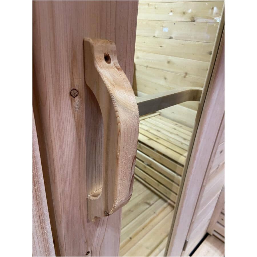 SAWMILL STRUCTURES BoxSauna™ Outdoor Electric Sauna with 2' Covered ...