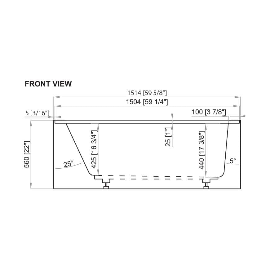 A&E BATH AND SHOWER 60" x 30" Ralph Acrylic Skirted Tub | Home Hardware