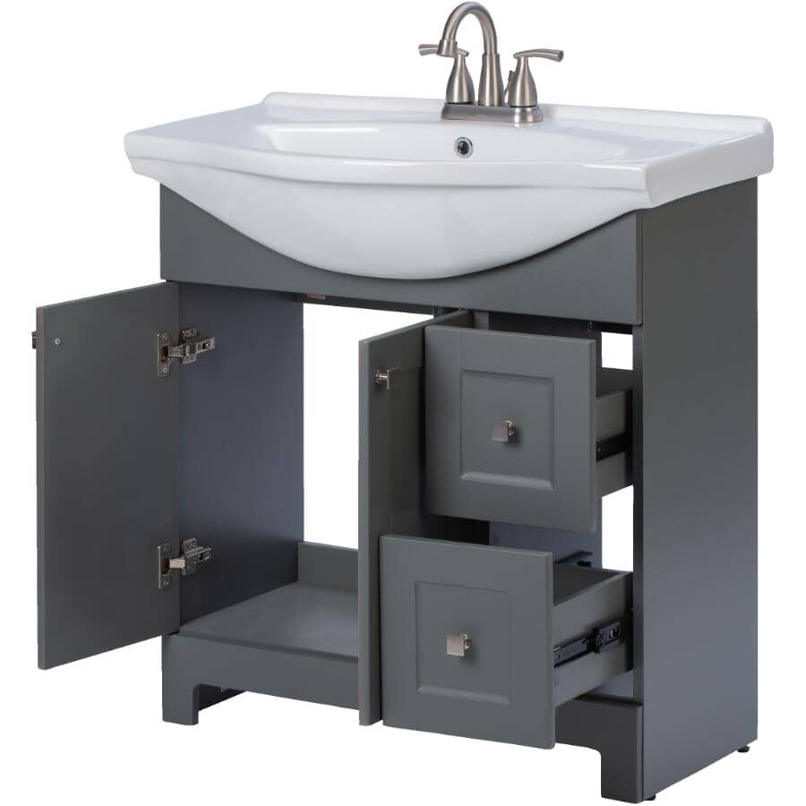 CHELINI 32" W x 19" D Clare Vanity with Vitreous China Top | Home Hardware