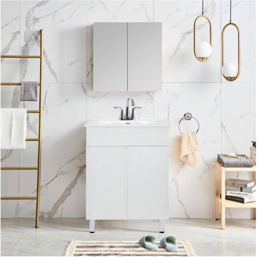 CHELINI 24" W x 18.5" D Apartment Vanity with Ceramic Top | Home Hardware