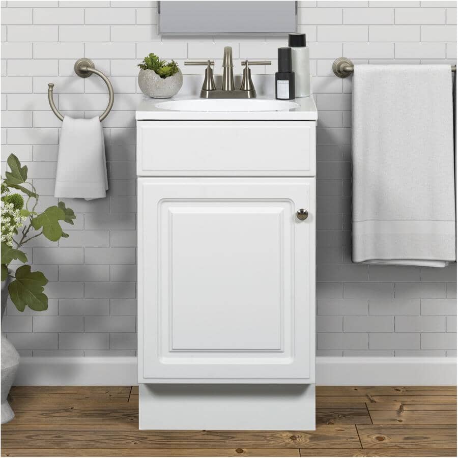 ZENNA HOME 18" W x 16" D Basic Vanity with Cultured Marble Top | Home ...