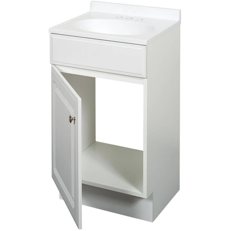 ZENNA HOME 18" W x 16" D Basic Vanity with Cultured Marble Top | Home ...