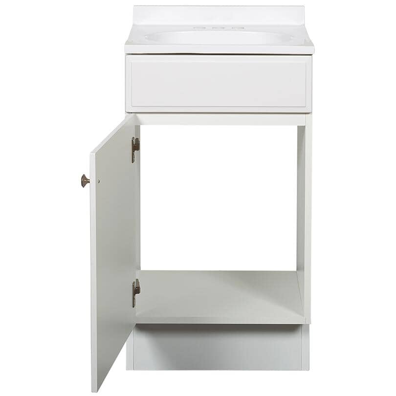 ZENNA HOME 18" W x 16" D Basic Vanity with Cultured Marble Top | Home ...