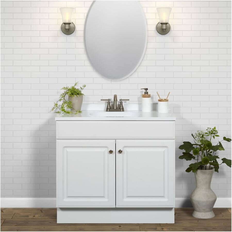 ZENNA HOME 36" W x 18" D Basic Vanity with Cultured Marble Top | Home ...