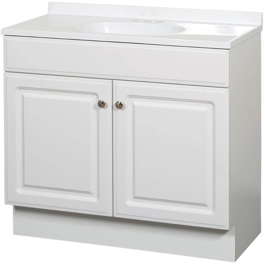 ZENNA HOME 36" W x 18" D Basic Vanity with Cultured Marble Top | Home ...