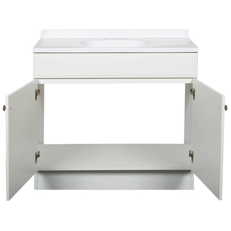 ZENNA HOME 36" W x 18" D Basic Vanity with Cultured Marble Top | Home ...
