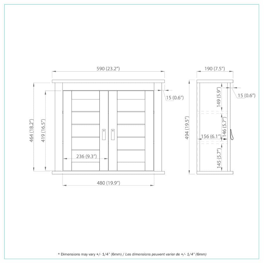 A&E BATH AND SHOWER 23" x 19" Colm Wall Cabinet | Home Hardware