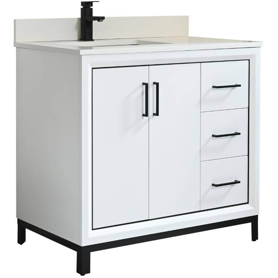 KLAYR 36" W x 22" D Essex Vanity with Quartz Stone Top | Home Hardware