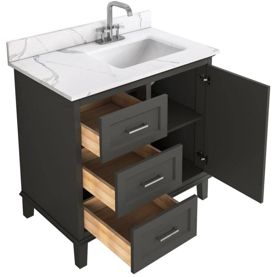 KLAYR 36" W x 22" D Windsor Vanity with Quartz Stone Top | Home Hardware