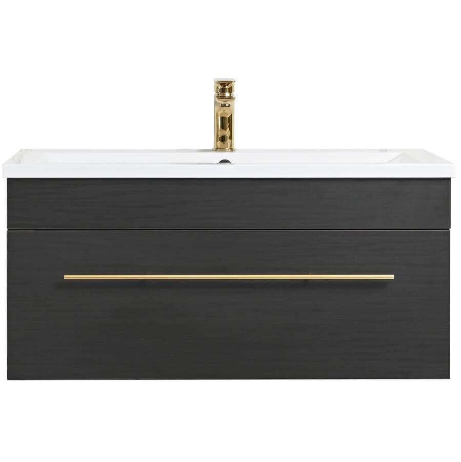 KLAYR 36" W x 19" D Harlow Wall Hung Vanity with Cultured Marble Top ...